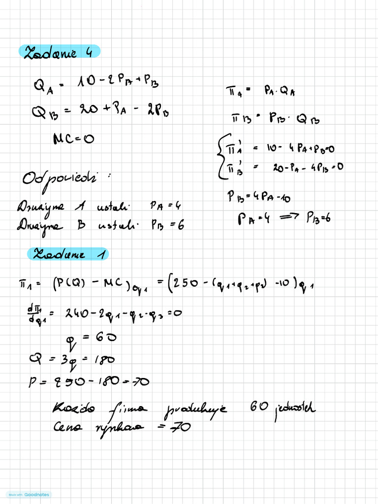 Economic Equations and Solutions | PDF