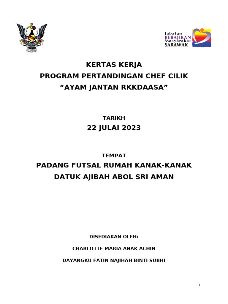 Kertas Kerja Chef Cilik | PDF