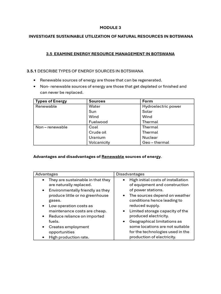 Energy Notes | PDF | Energy Development | Renewable Energy