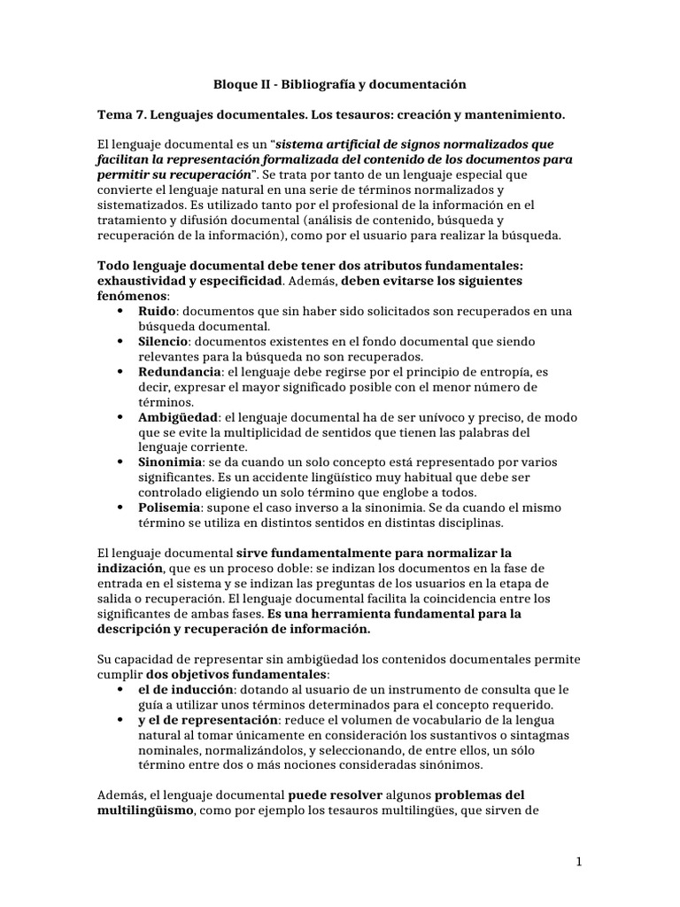 Lenguajes Documentales y Tesauros ISO 2788 | PDF | Información ...