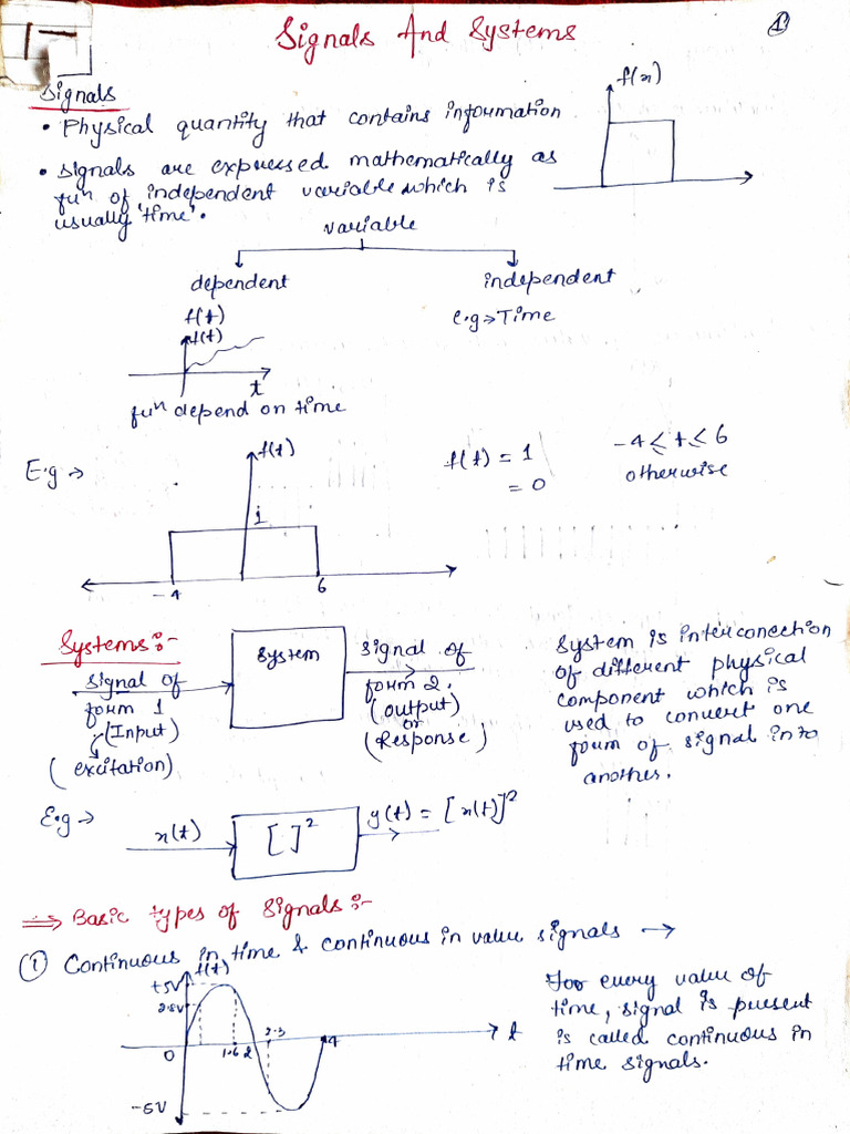 Signals and Systems, Elementary Signals, Classification of Signals | PDF