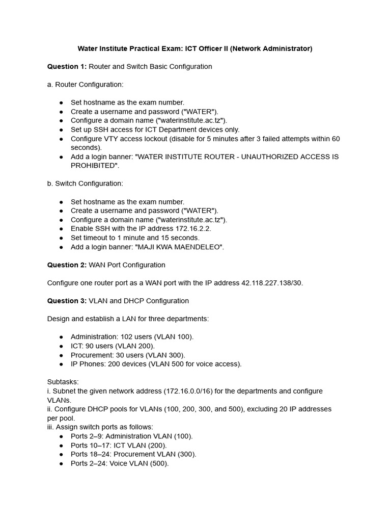 ICT Officer II Practical Exam Guide | PDF