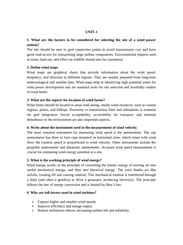 Wind Power Site Selection and Technology | PDF | Wind Turbine ...