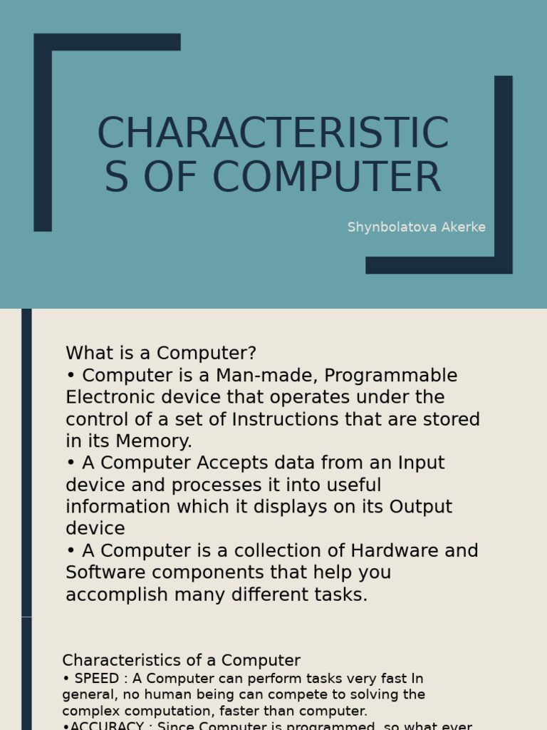 Characteristics of Computer | PDF | Input/Output | Byte
