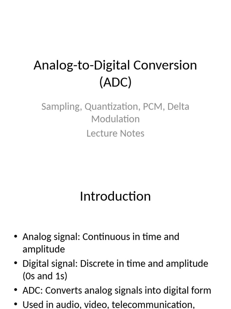 Analog To Digital Conversion | PDF