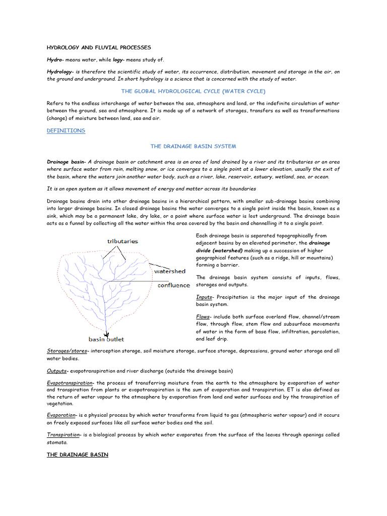 Lower 6 Hydrology and Fluvial Processes | PDF | Groundwater | Drainage ...