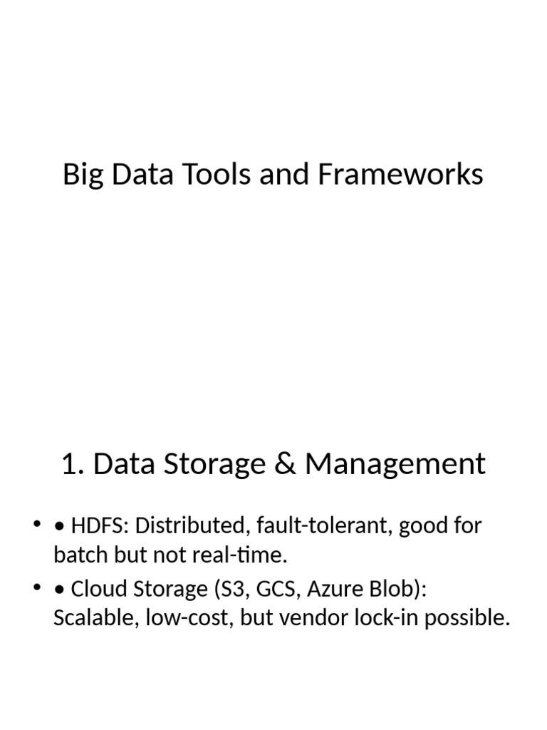 Big Data Tools Overview and Comparison | PDF