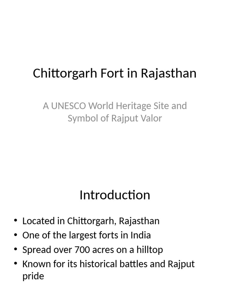 Chittorgarh Fort Presentation Fixed | PDF