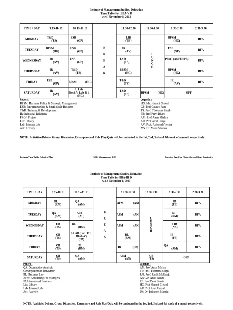 10 March 2023 FINAL Class Time Table | PDF | Dispute Resolution