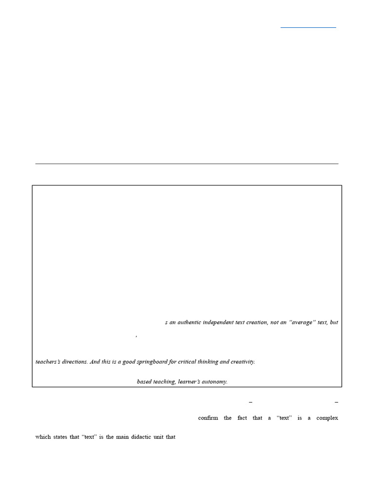 Text-Based Language Teaching in EFL | PDF | Learning | English As A ...