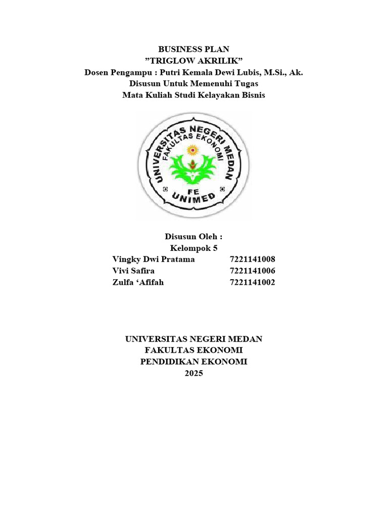 Business Plan Triglow Akrilik Kel 5 End | PDF