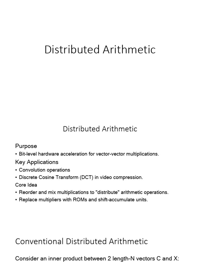 Optimizing Distributed Arithmetic Techniques | PDF | Multiplication ...