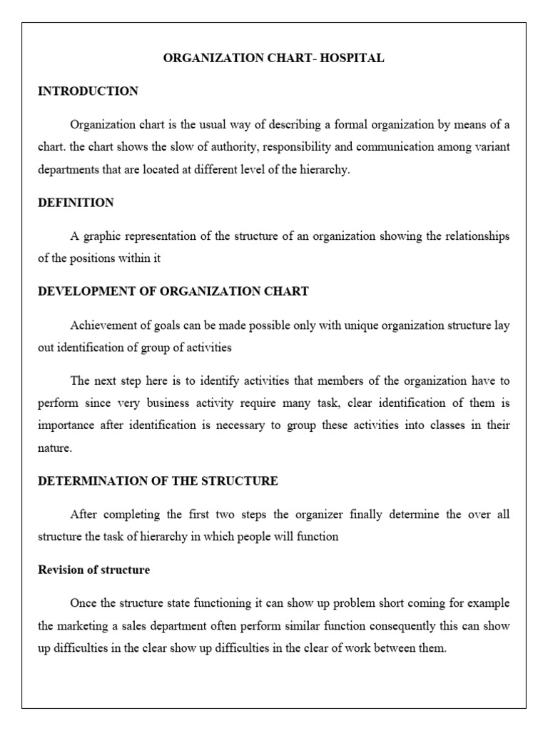 Organization Chart - Hospitals | PDF