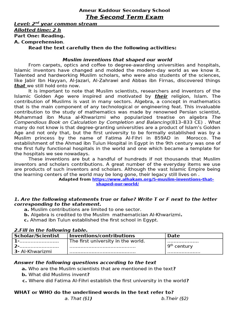 Budding Scientist Exam - Docx Filename UTF-8''Budding Scientist Exam-2 ...