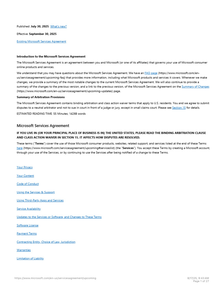 Microsoft Services Agreement | PDF | Payments | Mobile App