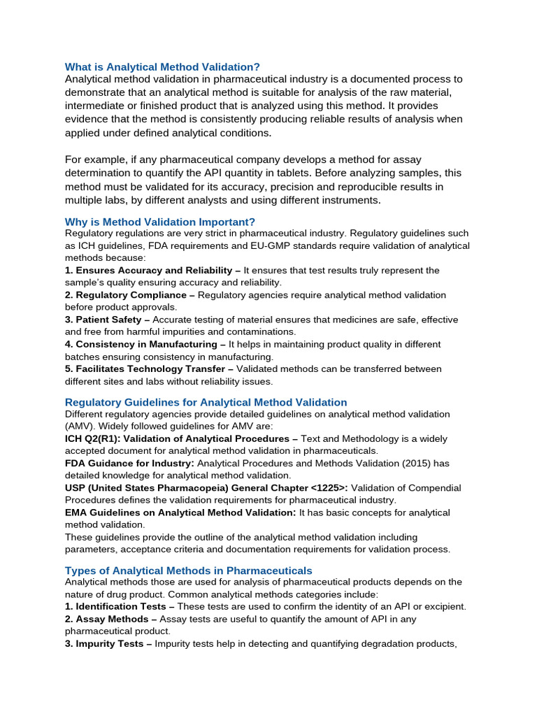 Analytical Method Validation | PDF | Detection Limit | Verification And Validation