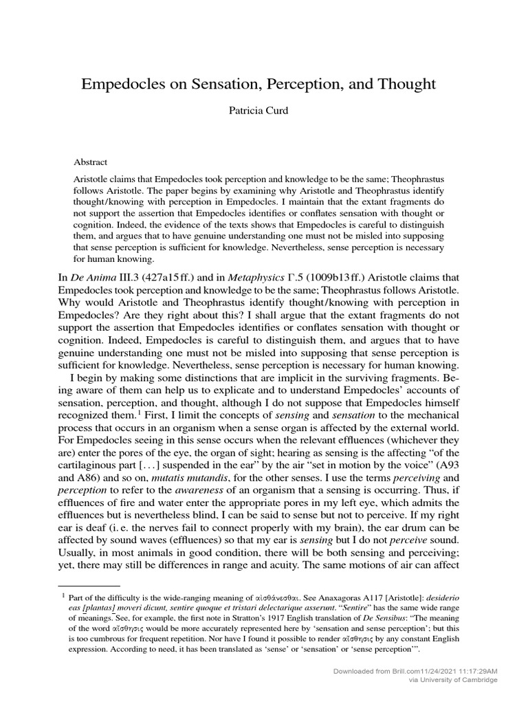 (26664275 - History of Philosophy & Logical Analysis) Empedocles On ...