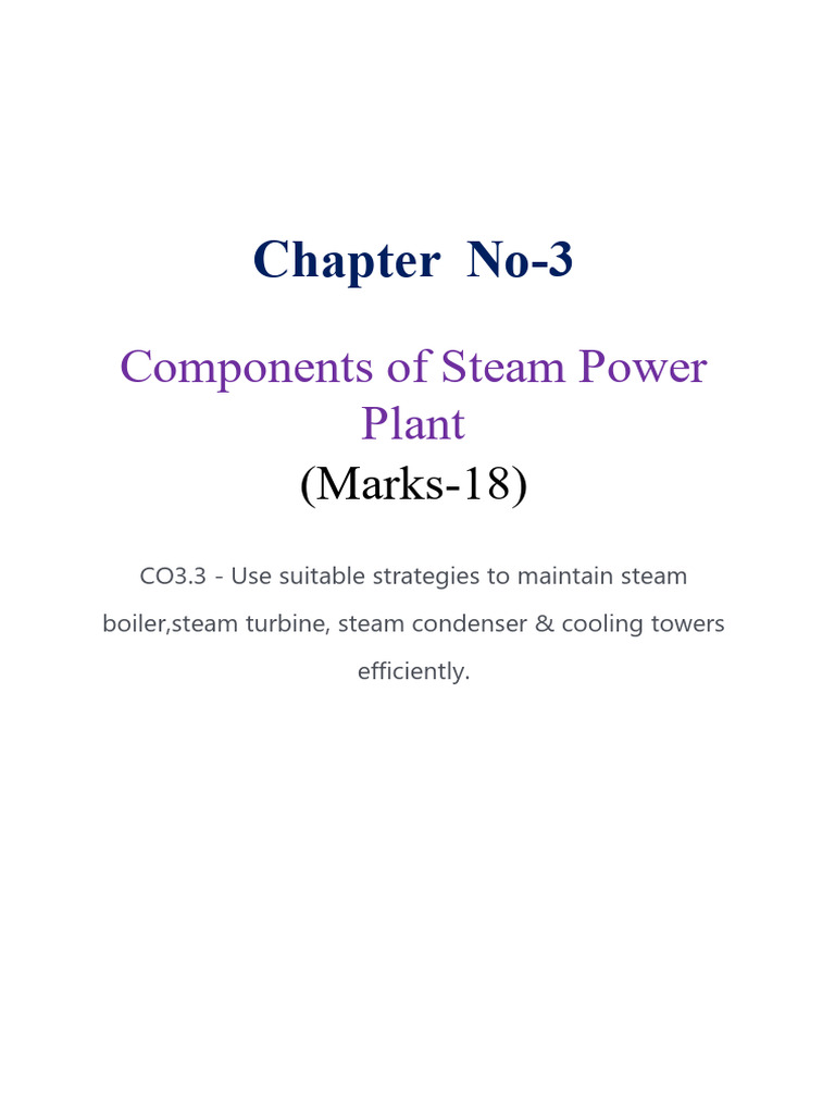 Components of a Steam Power Plant | PDF | Turbine | Boiler