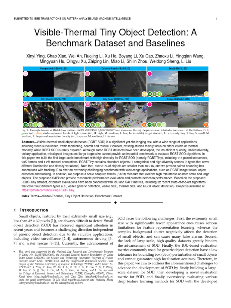 Visible-Thermal Tiny Object Detection A Benchmark Dataset and Baselines ...
