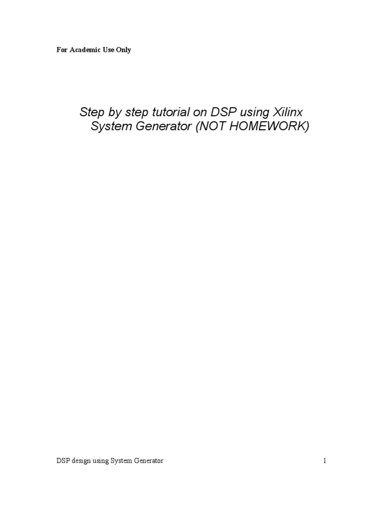Step by Step Tutorial On DSP Using Xilinx System Generator (NOT HOMEWORK) | PDF | Field ...