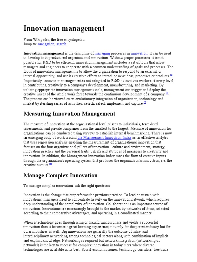 Innovation Management | PDF | Innovation | Creativity