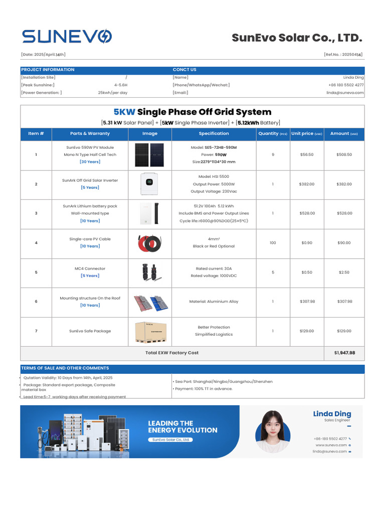 5KW Off-Grid Solar System (2025-04-21 09 - 07 - 14) | PDF | Solar Power ...