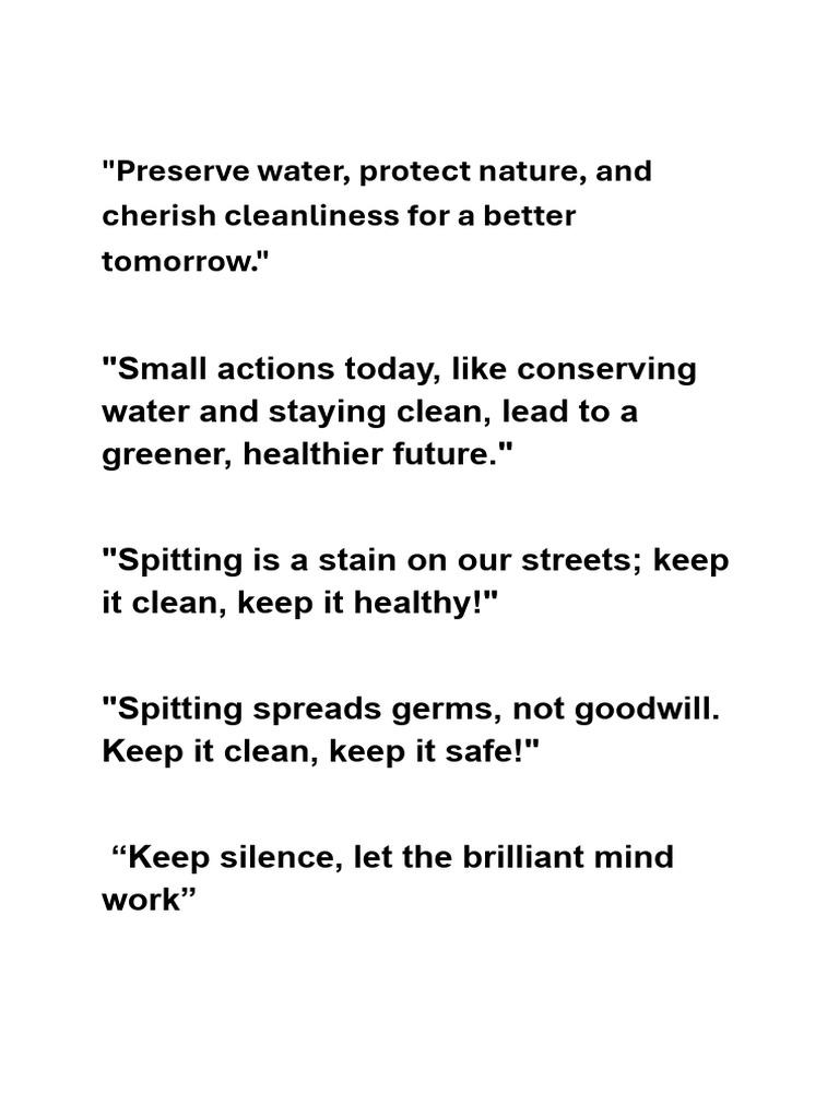 Quotes on Cleanliness and Nature | PDF