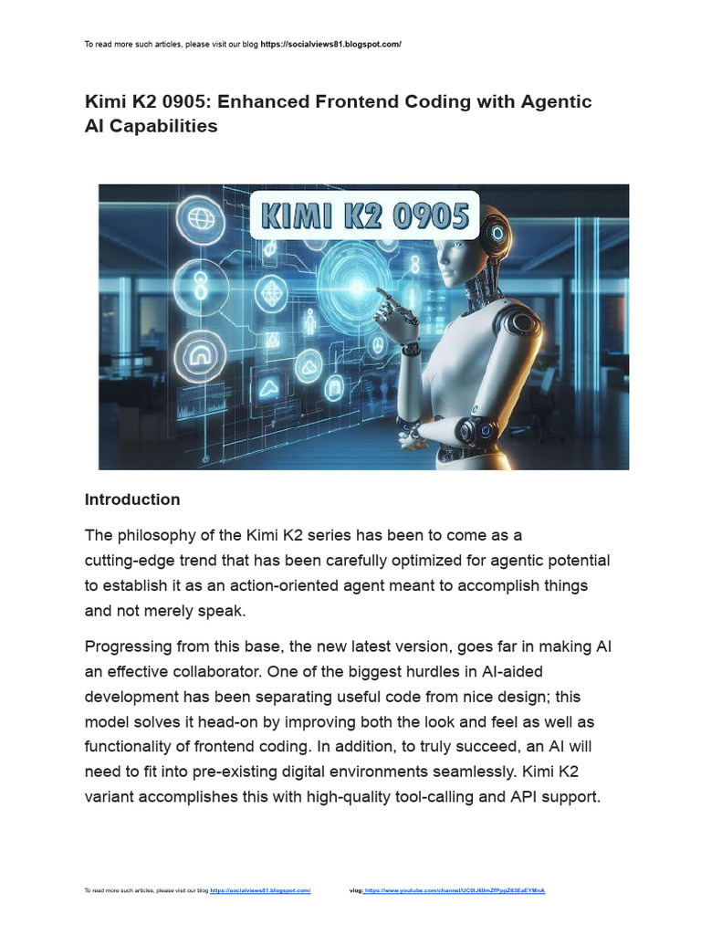Kimi K2 0905: Enhanced Frontend Coding With Agentic AI Capabilities | PDF | Software Bug | Software