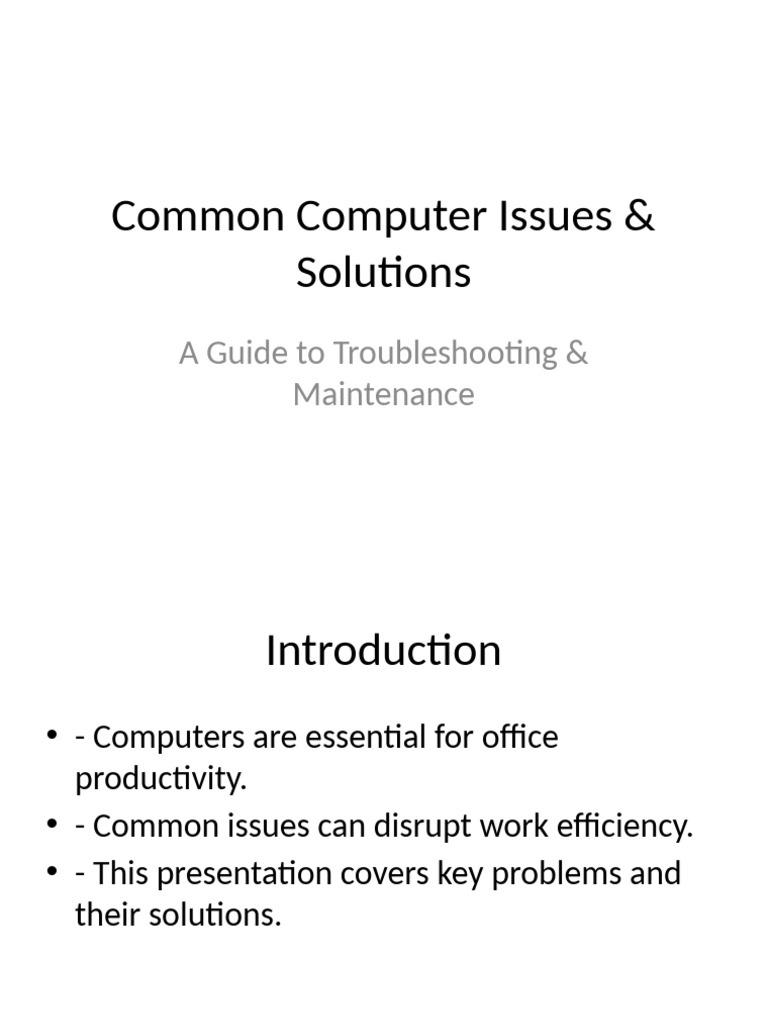 Common Computer Issues | PDF