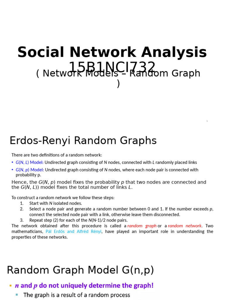 Network Model (Random Graph) | PDF | Graph Theory | Discrete Mathematics