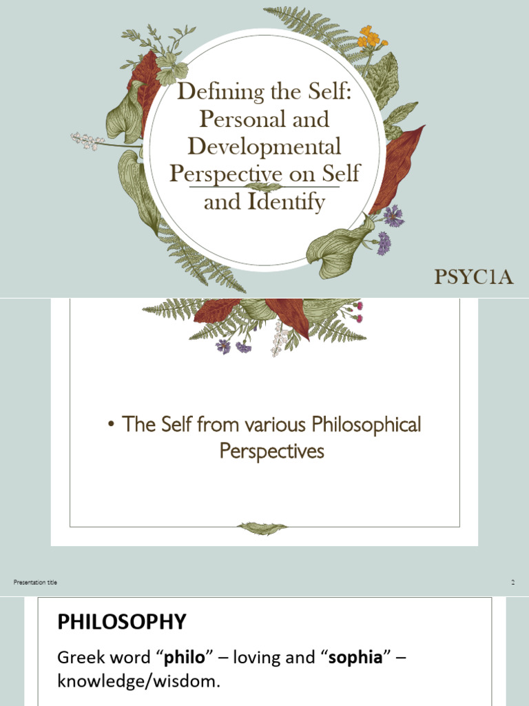 PSYC1A Defining The Self | PDF | Soul | Philosophy Of Self