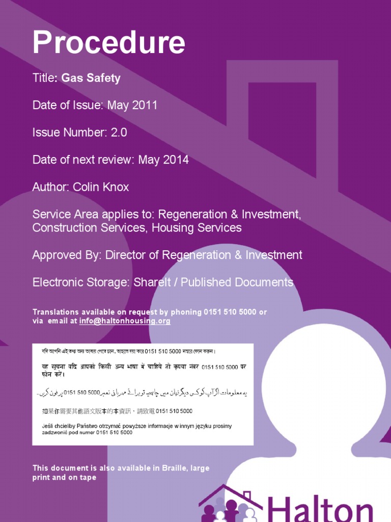 Gas Safety Procedure - For Neil | PDF | Chimney | Safety