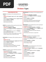 V5 Vampire Predator and Coterie Types | PDF