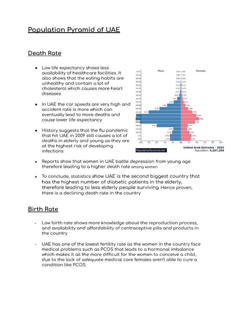 UAE Population Dynamics 2024 Analysis | PDF | Cost Of Living | Birth Rate