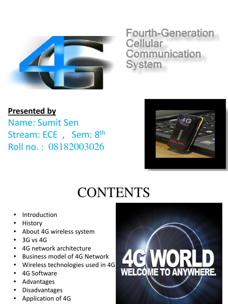 Name: Sumit Sen Stream: ECE, Sem: 8 Roll No.: 08182003026 | Download Free PDF | 4 G | Wireless Lan