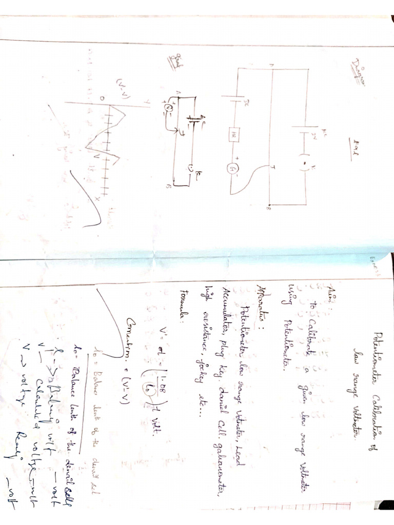 Potentiometer Calibration of Low Range Voltmeter | PDF
