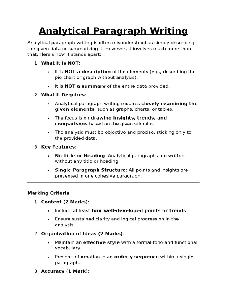 Analytical Paragraph Writing | PDF | Playground | Data