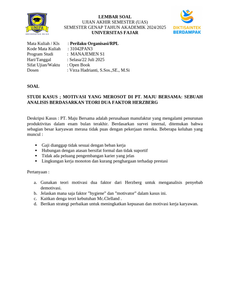 Final Perilaku Organisasi RPL 2025 | PDF