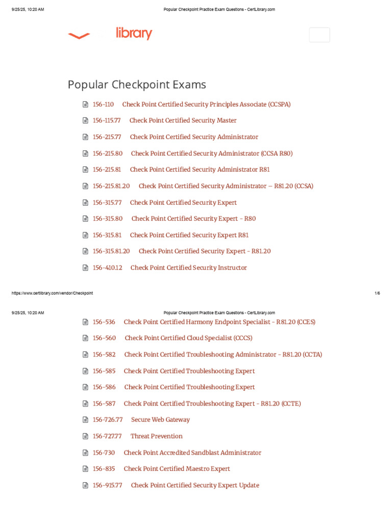 Popular Checkpoint Exam Resources | PDF