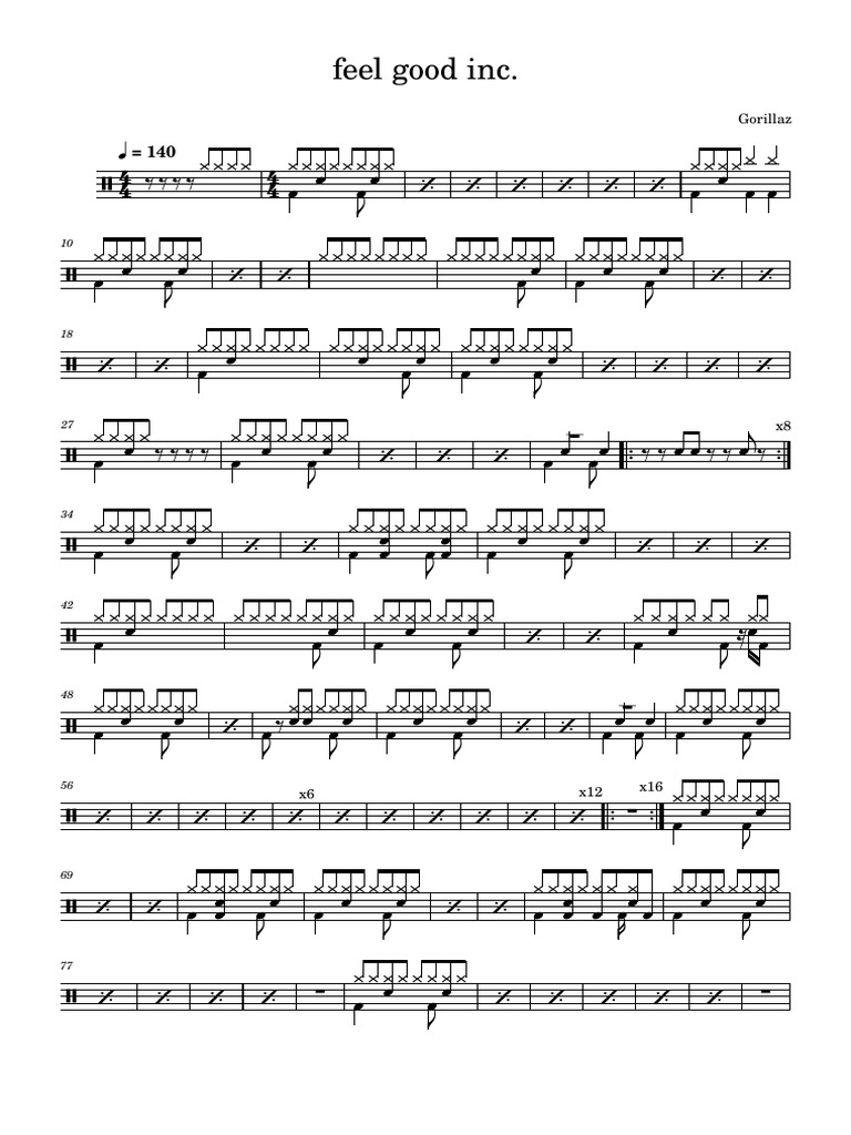Feel Good Inc. | PDF | Songs Written | Song Recordings Produced