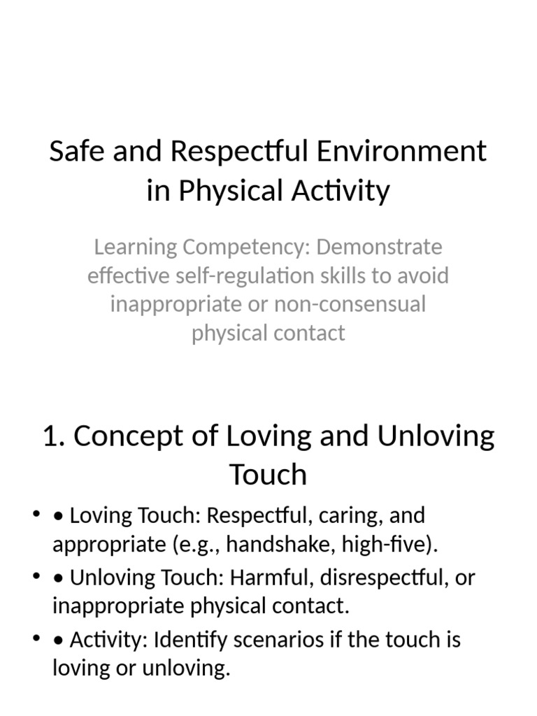 Safe and Respectful Environment With Activity | PDF