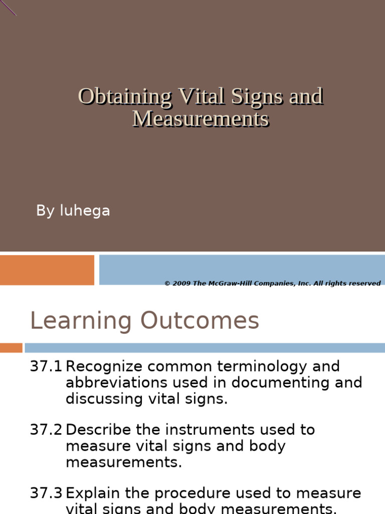 Vital Signs Measurement Guide | PDF | Blood Pressure | Pulse