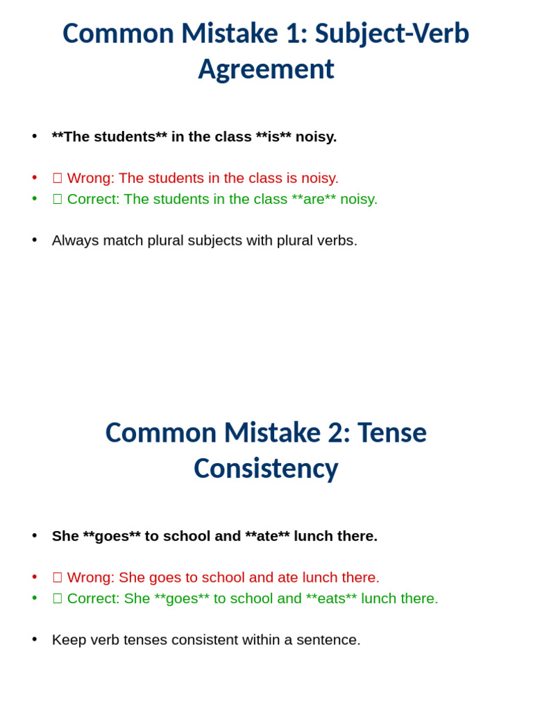 Common Grammar Mistakes Explained | PDF