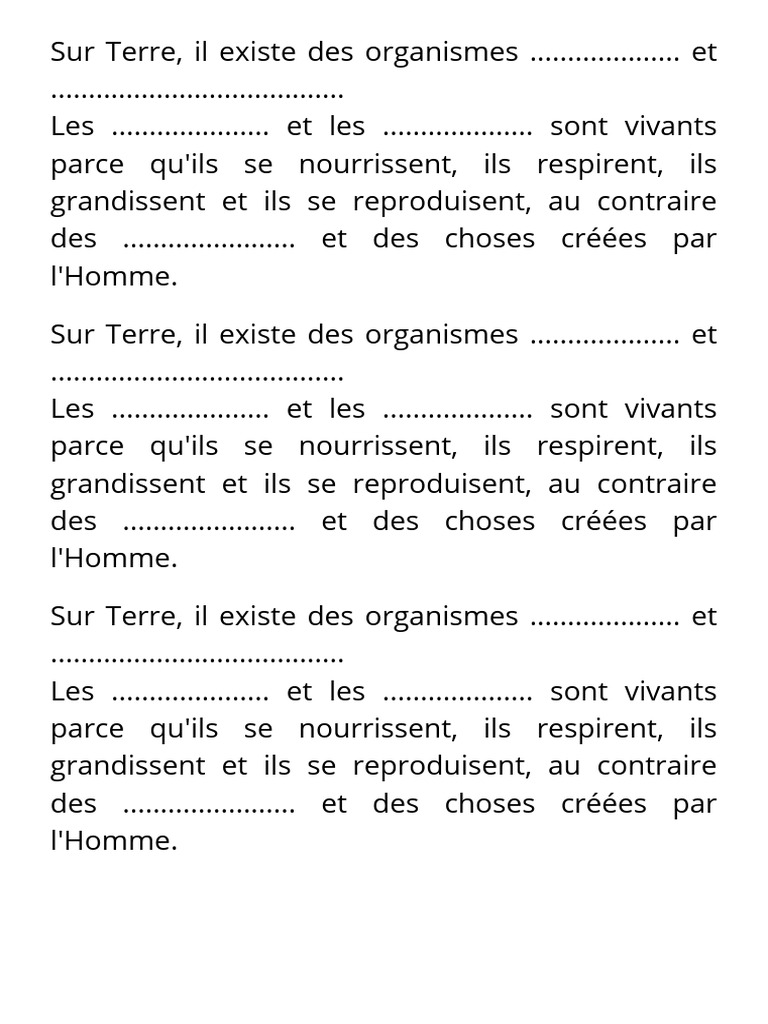 Organismes vivants sur Terre | PDF | Biologie