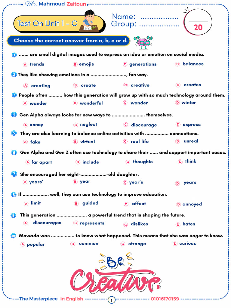 Mr. Mahmoud Zaitoun - PREP 2 - Unit 1 - C - Net | PDF