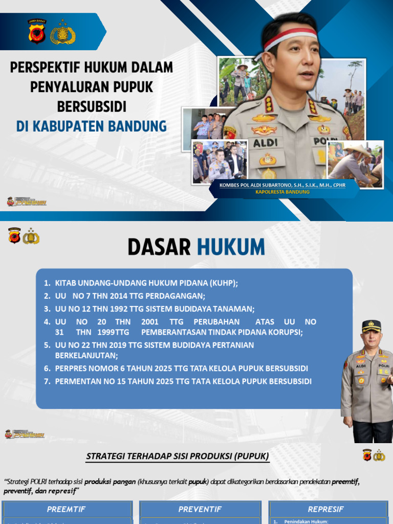 Paparan Kapolresta Bdg Pupuk Subsidi | PDF