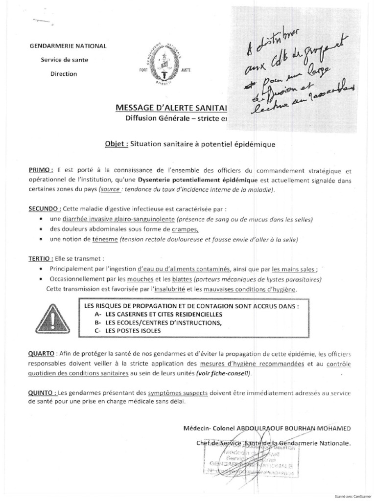 Message D'alerte Sanitaire | PDF