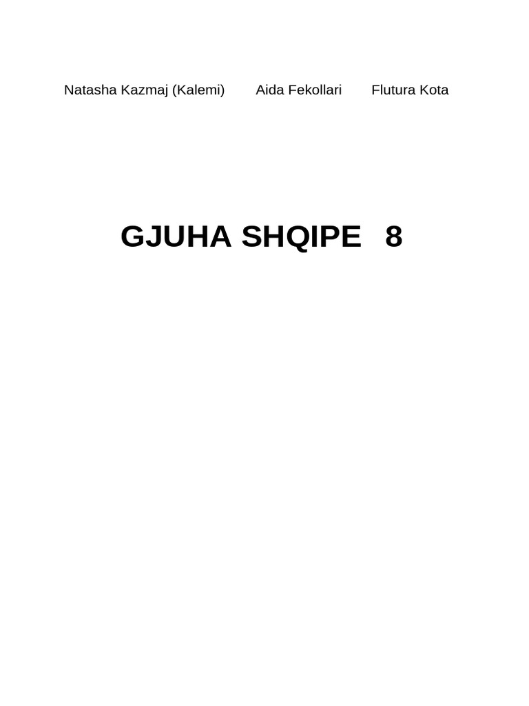 Gjuha Shqipe 8 | PDF