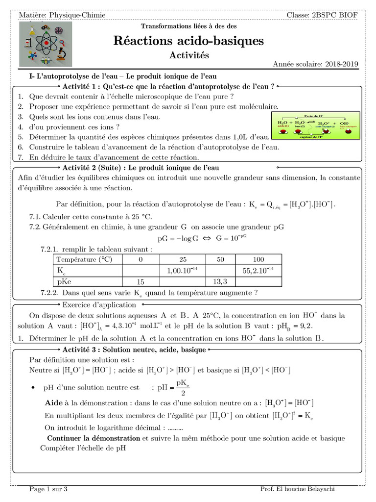 Transf Liées À Des Réactions Acidobasiques | PDF