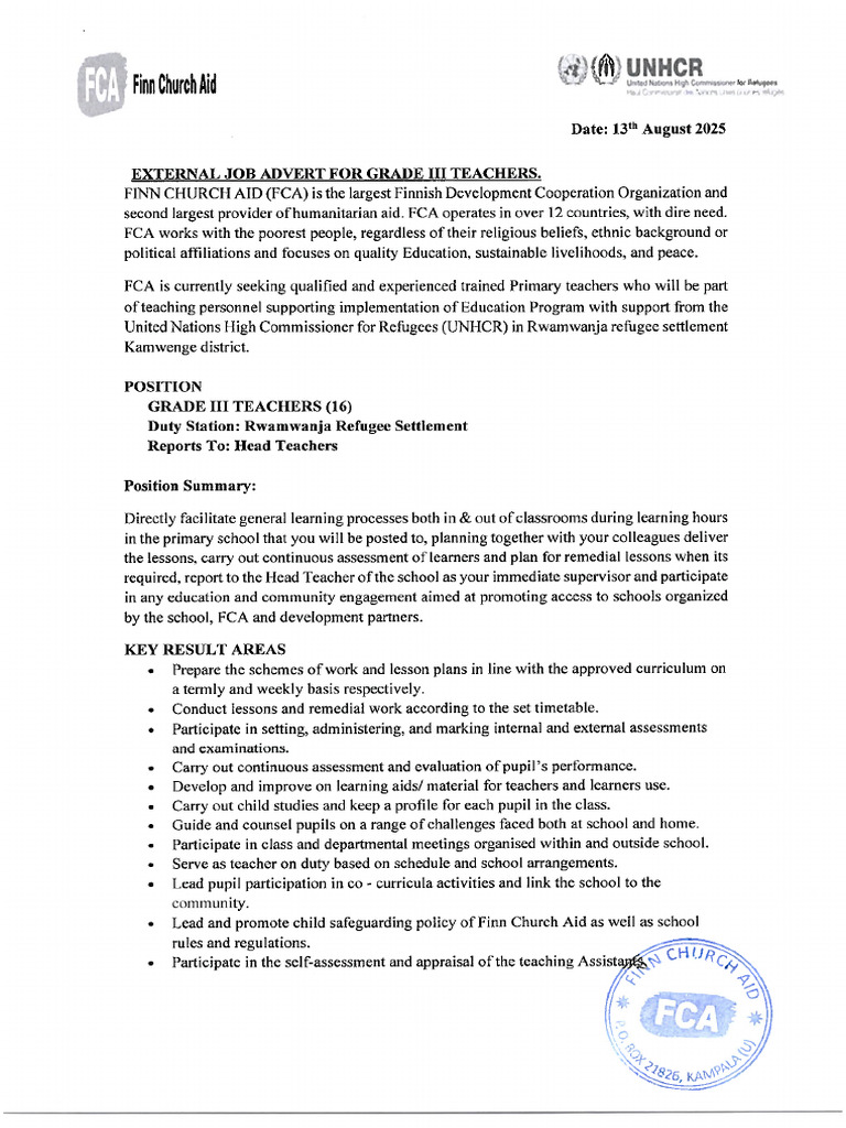 Advert Grade III Teachers | PDF